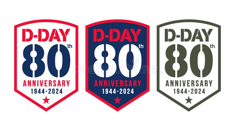 D-Day 80th Anniversary Badges Stock Vector - Illustration of wwii ...