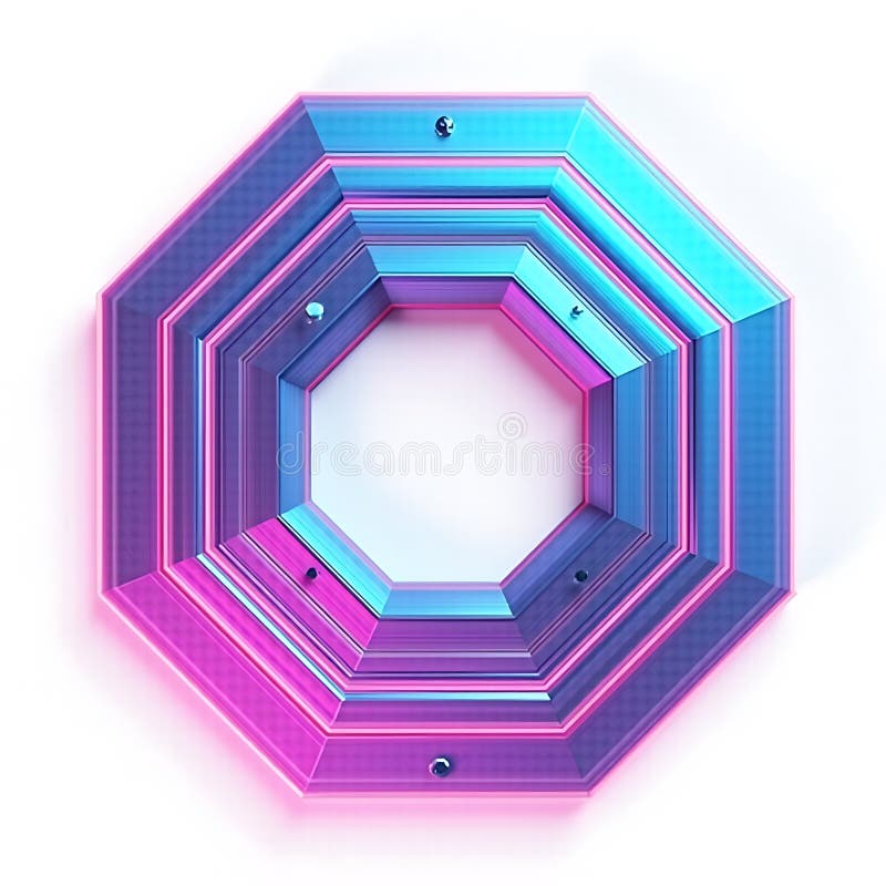 3D Decagon Shape Isolated on a White Background Stock Illustration ...