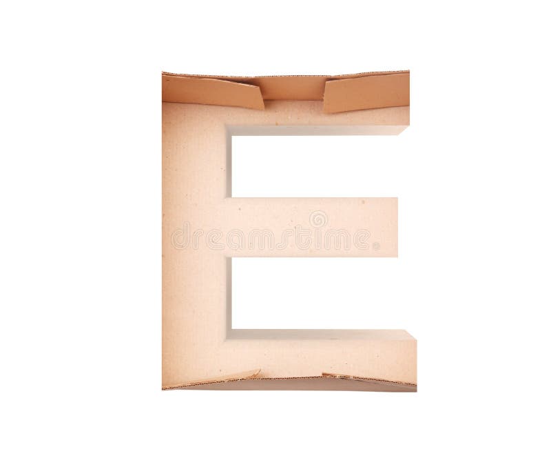 3D Decorative Alphabet from Cardboard Box, Capital Letter E. Stock ...