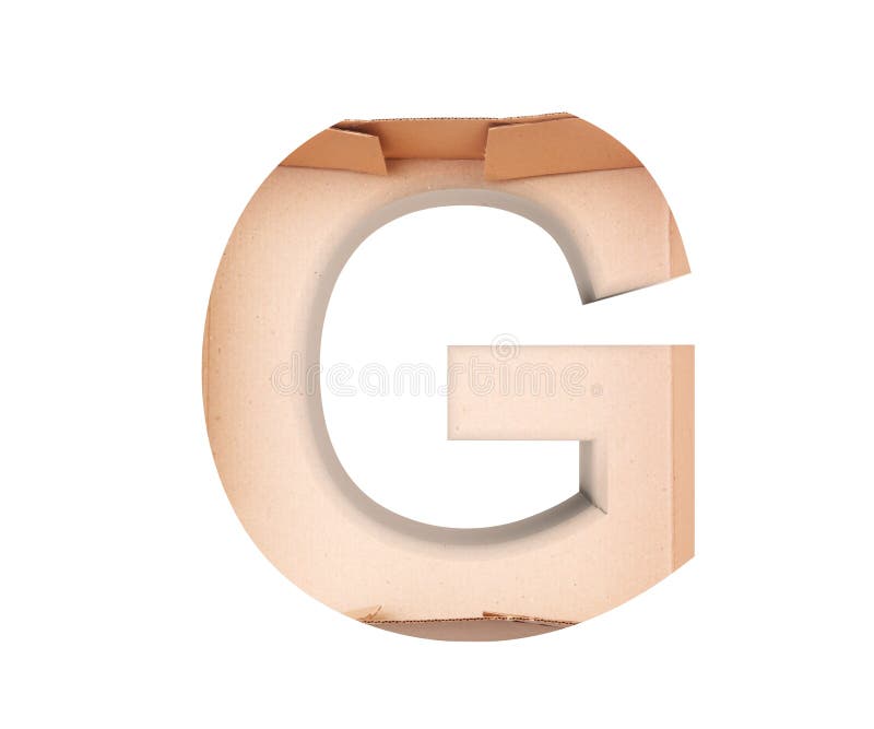 3D Decorative Alphabet from Cardboard Box, Capital Letter G. Stock ...
