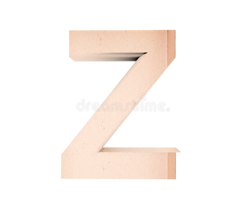 3D Decorative Alphabet from Cardboard Box, Capital Letter Z. Stock ...