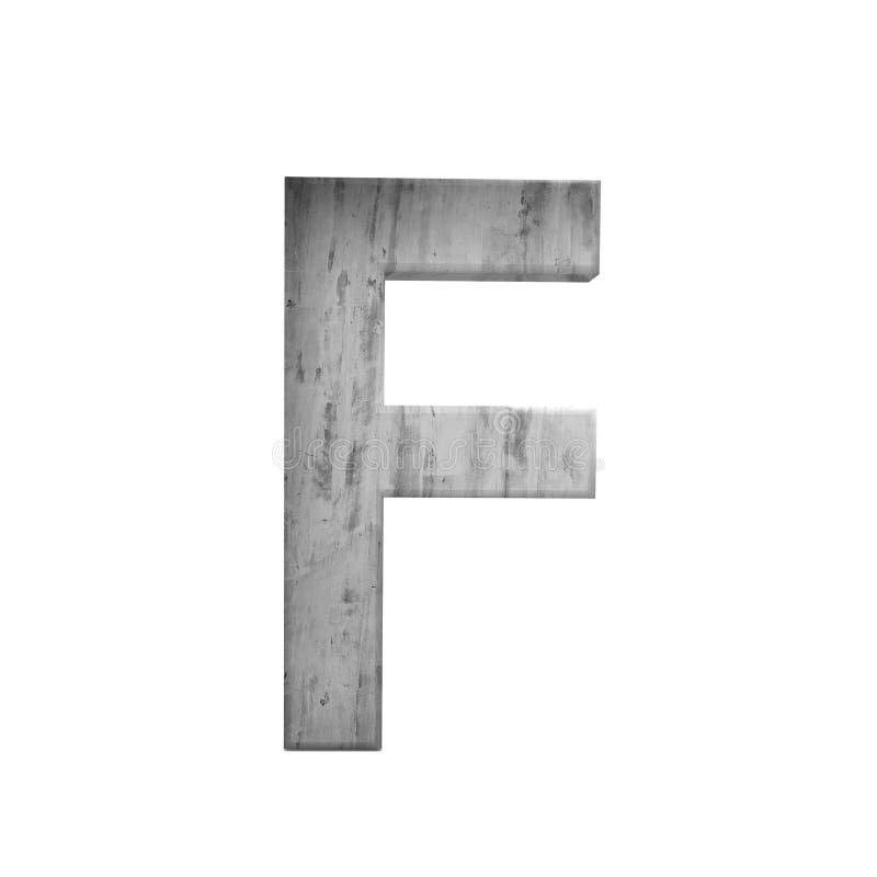 3D Decorative Concrete Alphabet, Capital Letter F. Stock Illustration ...