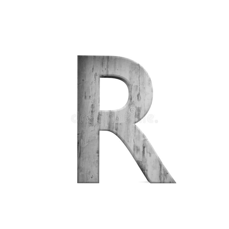 3D Decorative Concrete Alphabet, Capital Letter R. Stock Illustration ...