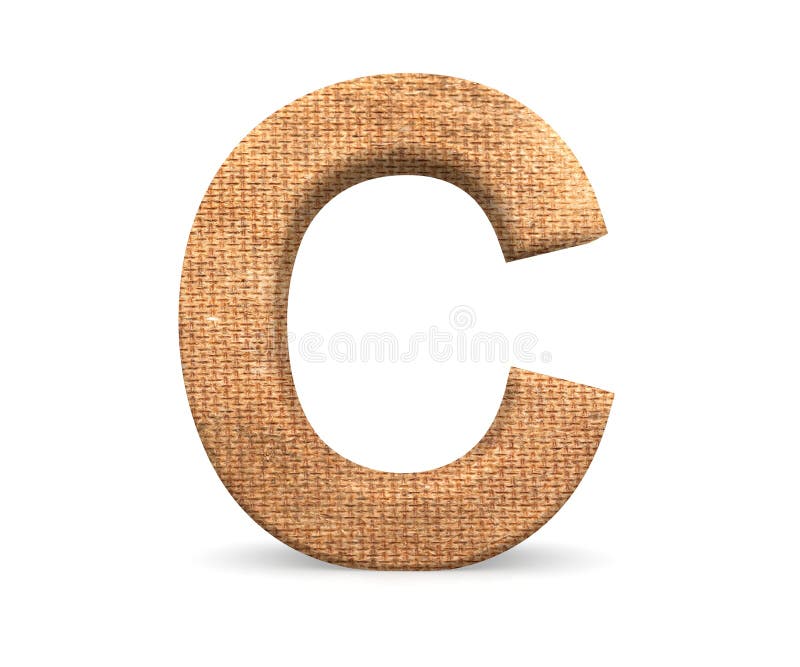 3D Decorative Letter from an Burlap Alphabet, Capital Letter C. Stock ...