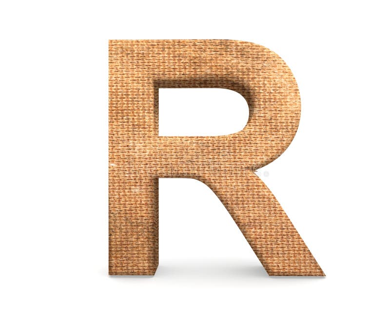 3D Decorative Letter from an Burlap Alphabet, Capital Letter R. Stock ...