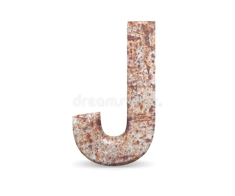 3D Decorative Letter from an Old Rusty Metal Alphabet, Capital Letter J ...
