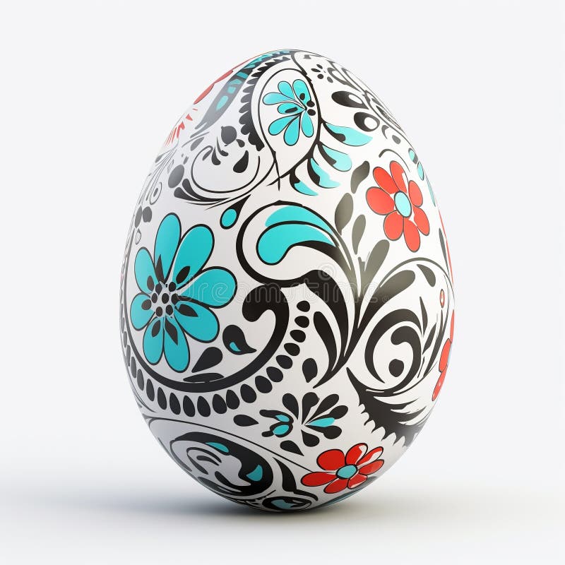3d Decorative Realistic Egg Shell. Easter Egg on White Background Stock ...