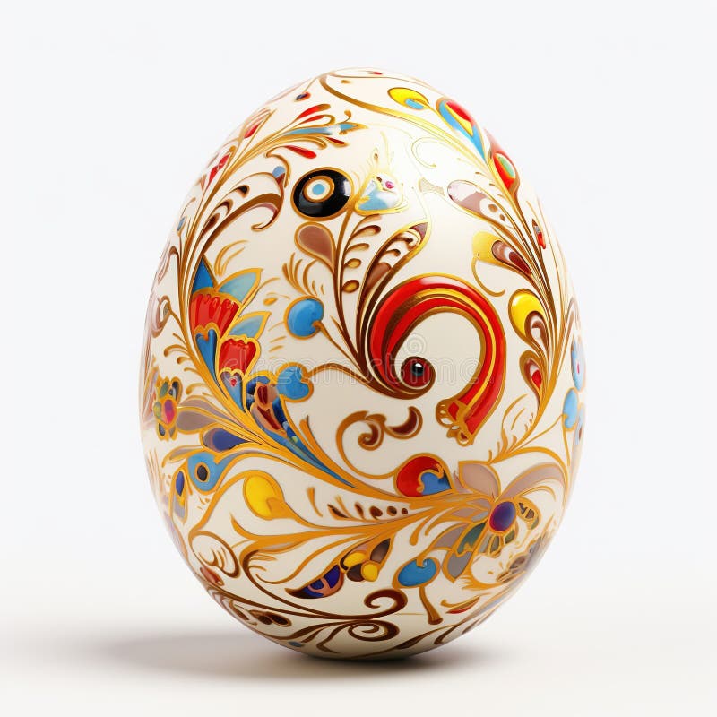 3d Decorative Realistic Egg Shell. Easter Egg on White Background Stock ...