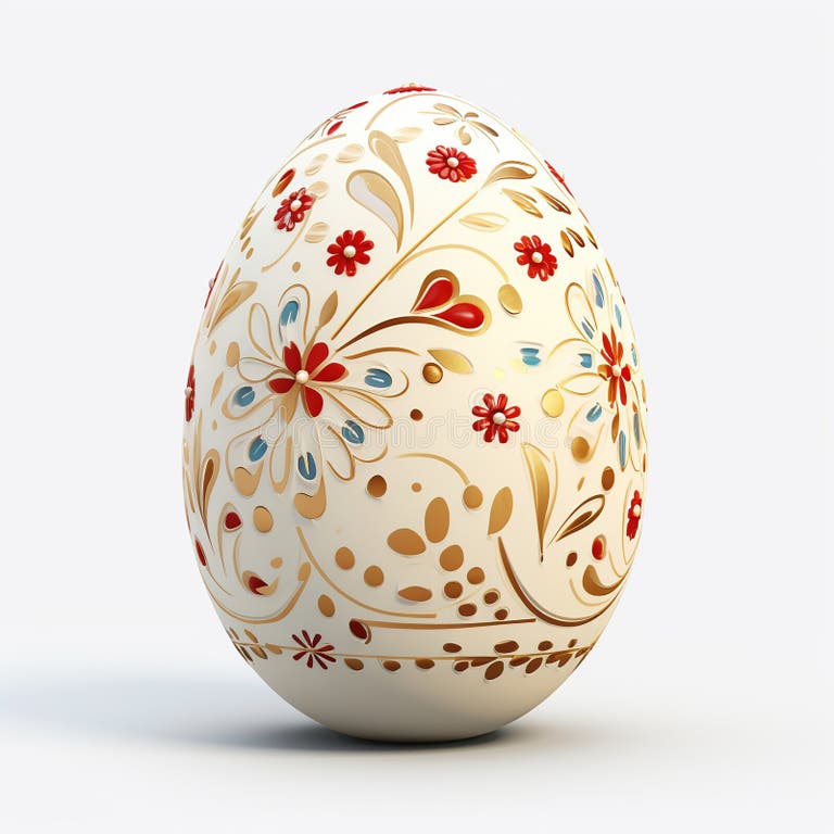 3d Decorative Realistic Egg Shell. Easter Egg on White Background Stock ...