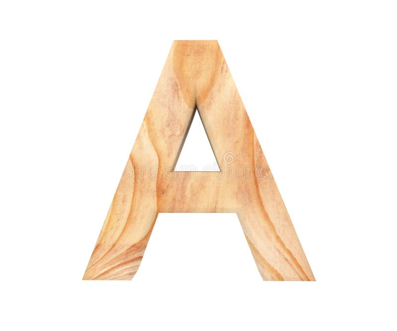 3D Decorative Wood Alphabet, Capital Letter a. Stock Illustration ...