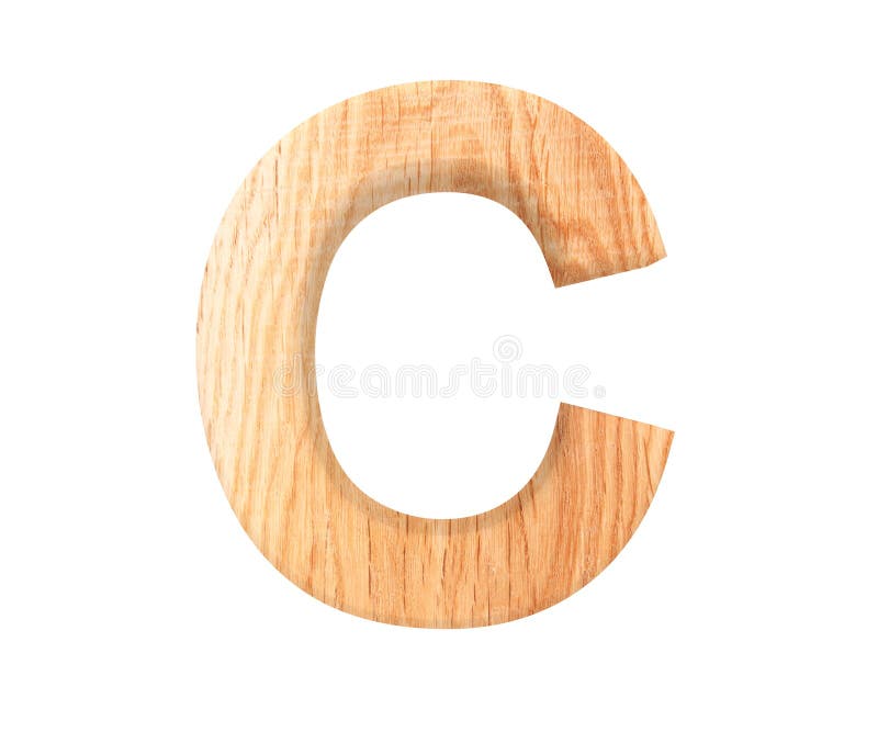 3D Decorative Wood Alphabet, Capital Letter C. Stock Illustration ...