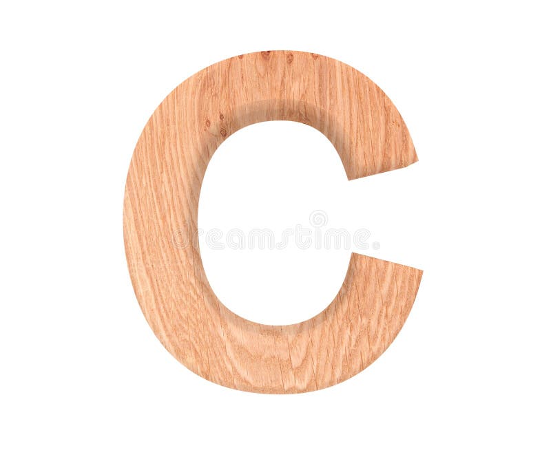 3D Decorative Wood Alphabet, Capital Letter C. Stock Image - Image of ...
