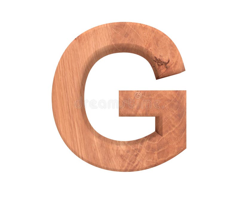3D Decorative Wood Alphabet, Capital Letter G. Stock Illustration ...
