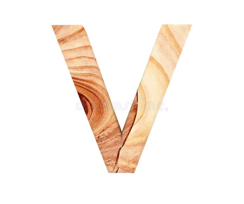 3D Decorative Wood Alphabet, Capital Letter V. Stock Illustration ...