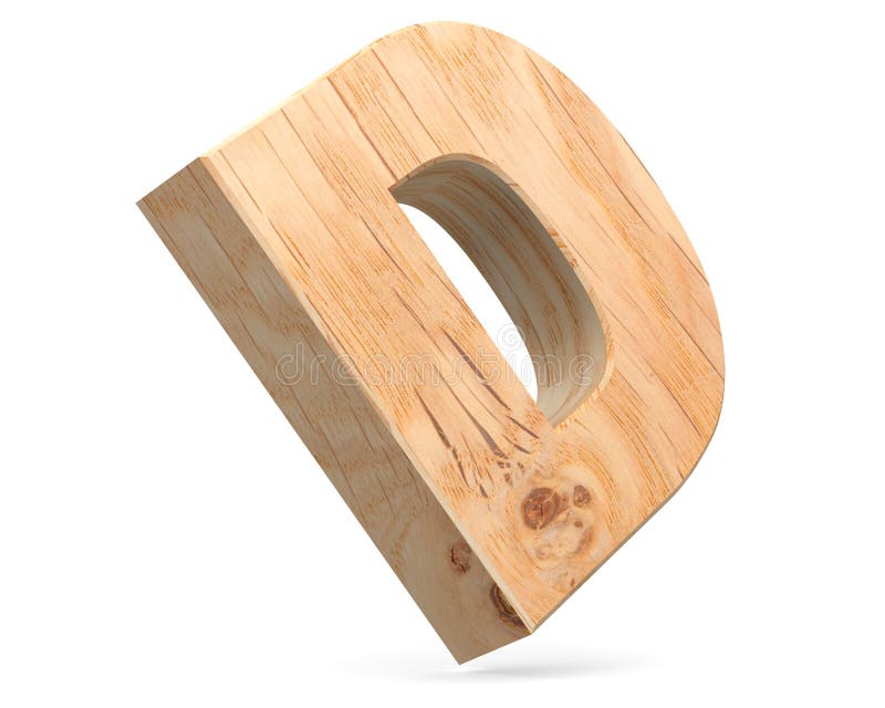 3D Decorative Wooden Alphabet, Capital Letter D. Stock Photo - Image of ...