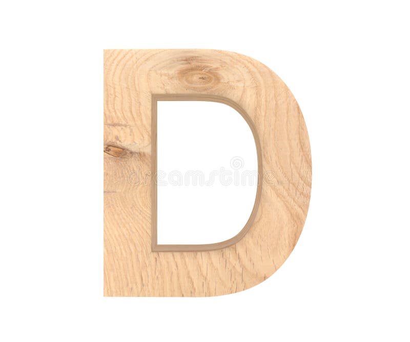 3D Decorative Wooden Alphabet, Capital Letter D. Stock Photo - Image of ...