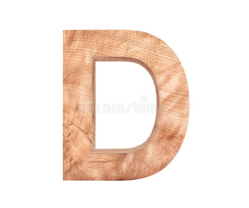 3D Decorative Wooden Alphabet, Capital Letter D. Stock Image - Image of ...