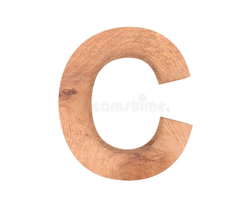 3D Decorative Wooden Alphabet, Capital Letter C. Stock Photo - Image of ...