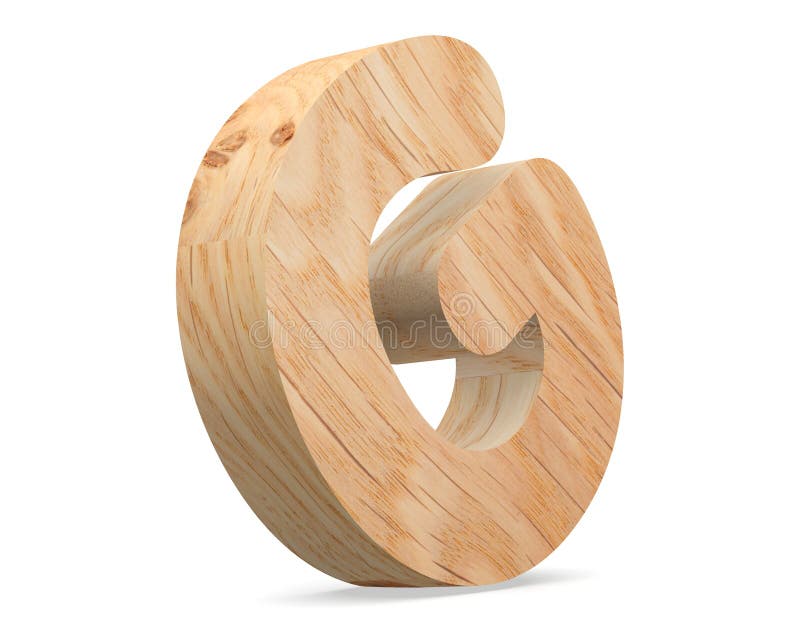 3D Decorative Wooden Alphabet, Capital Letter G. Stock Illustration ...