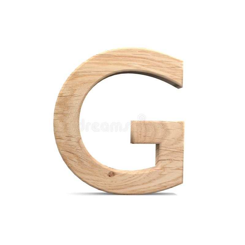 3D Decorative Wooden Alphabet, Capital Letter G. Stock Illustration ...