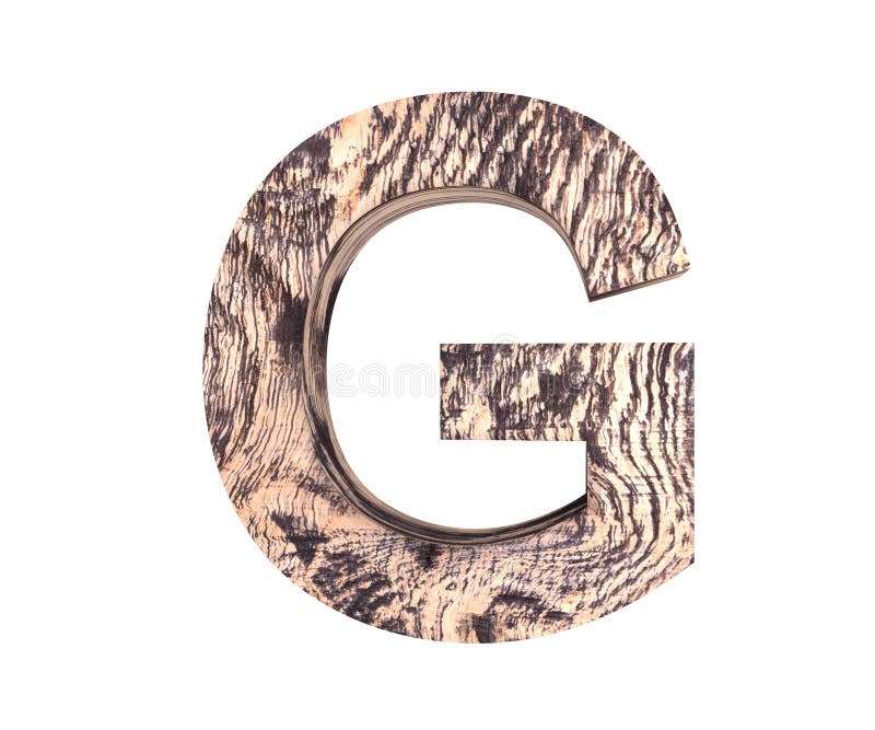 3D Decorative Wooden Alphabet, Capital Letter G. Stock Illustration ...