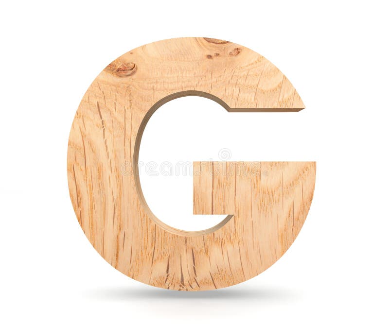 3D Decorative Wooden Alphabet, Capital Letter G. Stock Illustration ...
