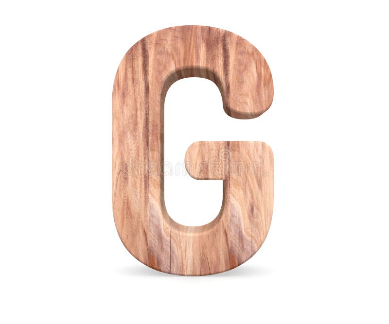 3D Decorative Wooden Alphabet, Capital Letter G. Stock Illustration ...