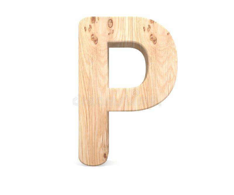 3D Decorative Wooden Alphabet, Capital Letter P. Stock Image - Image of ...