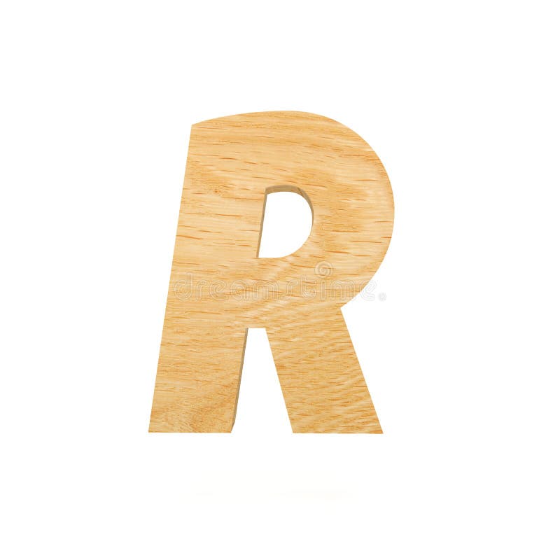 3D Decorative Wooden Alphabet, Capital Letter R. Stock Illustration ...