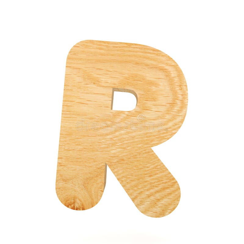 3D Decorative Wooden Alphabet, Capital Letter R. Stock Photo - Image of ...