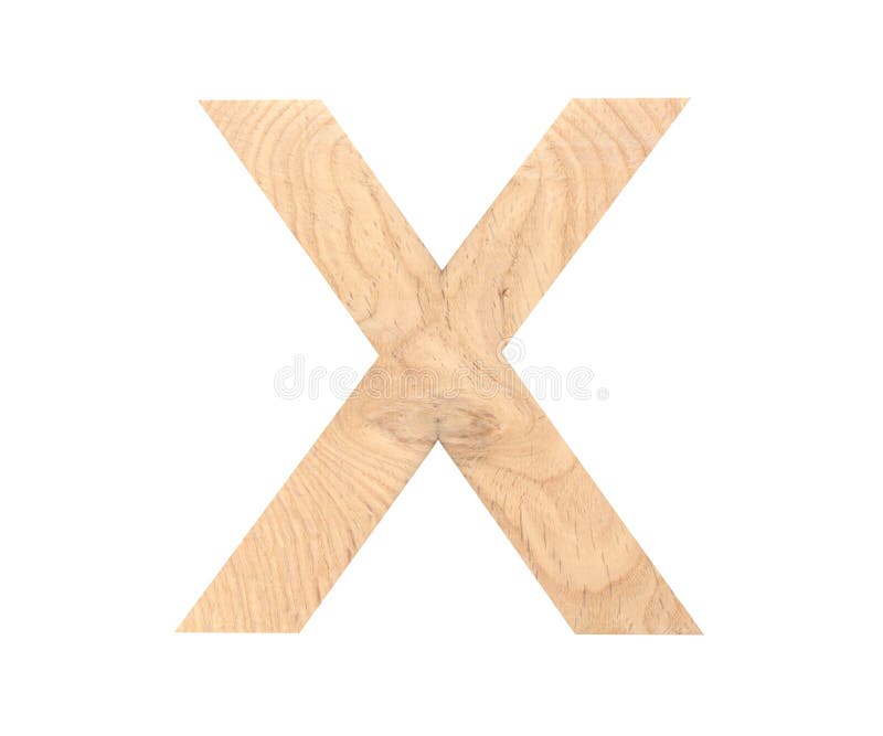 3D Decorative Wooden Alphabet, Capital Letter X. Stock Illustration ...