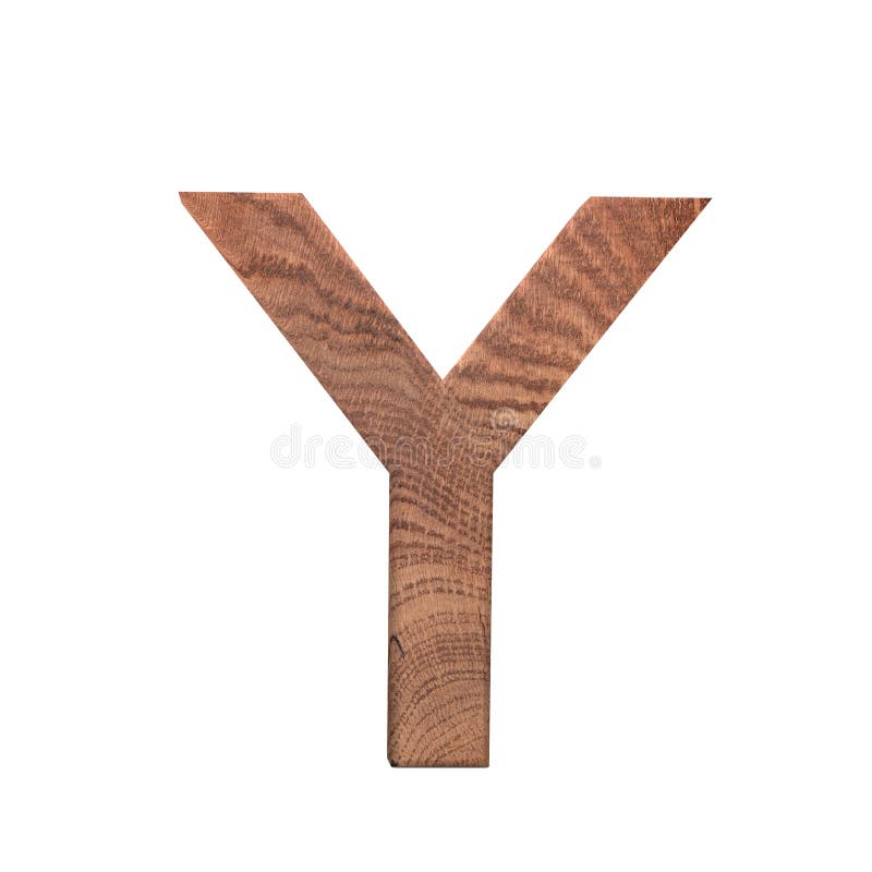 3D Decorative Wooden Alphabet, Capital Letter Y. Stock Illustration ...