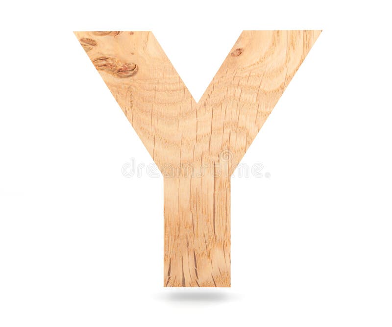 3D Decorative Wooden Alphabet, Capital Letter Y. Stock Illustration ...