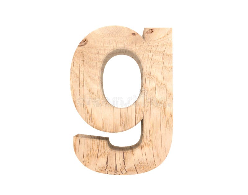 3D Decorative Wooden Alphabet, Lowercase Letter G. Stock Image - Image ...