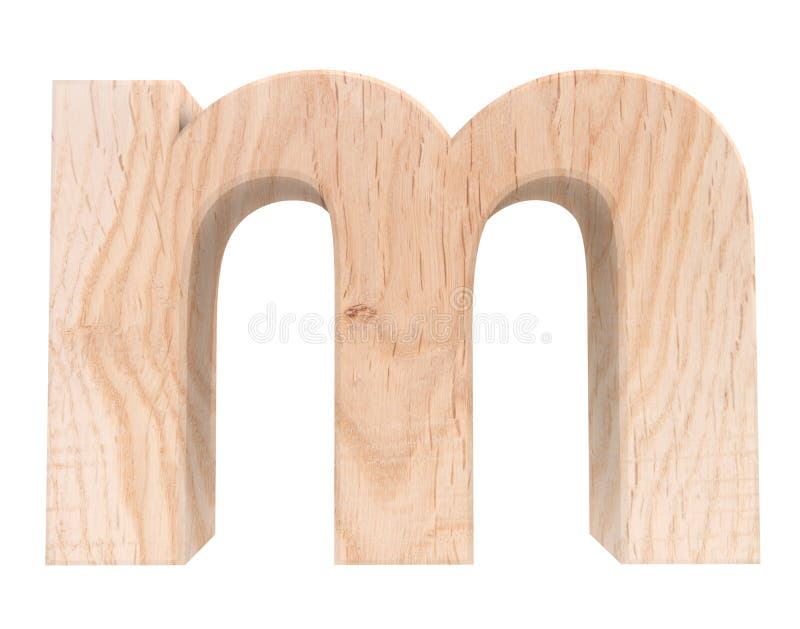 3D Decorative Wooden Alphabet, Lowercase Letter M. Stock Image - Image ...