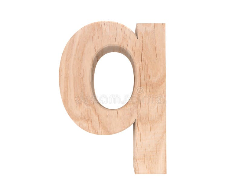 3D Decorative Wooden Alphabet, Lowercase Letter Q. Stock Photo - Image ...