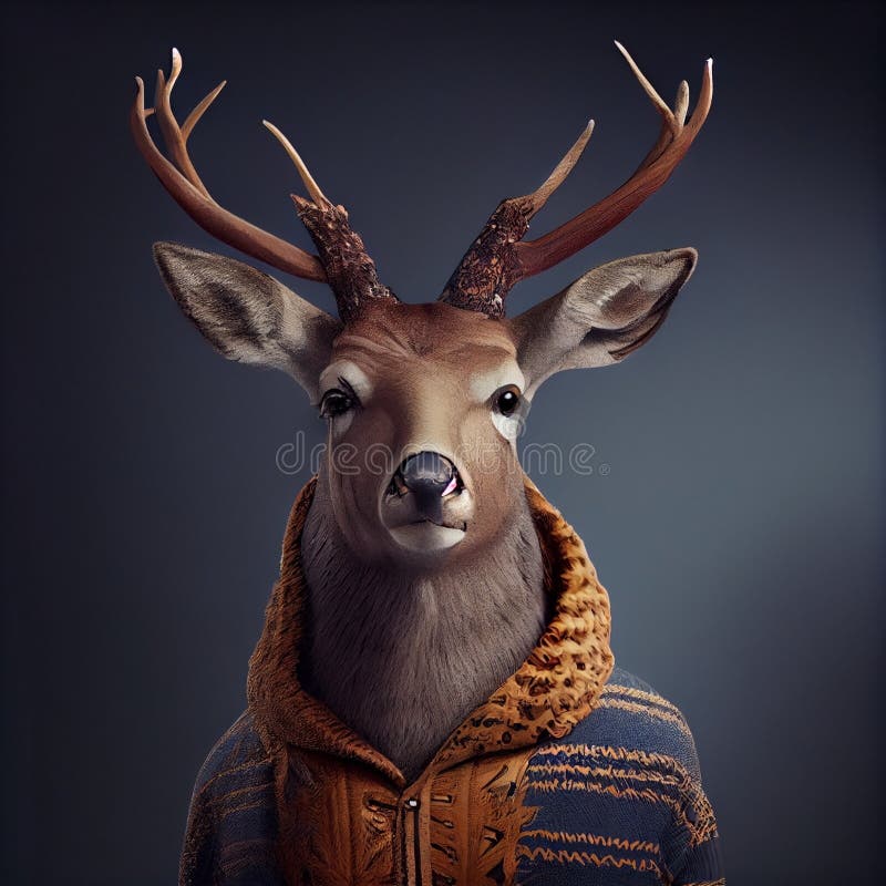 3D Deer Avatar for Web Account or Games Online Stock Illustration ...