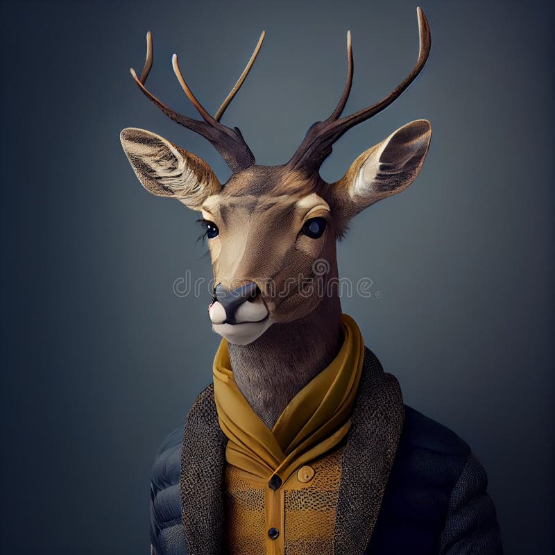 3D Deer Avatar for Web Account or Games Online Stock Illustration ...