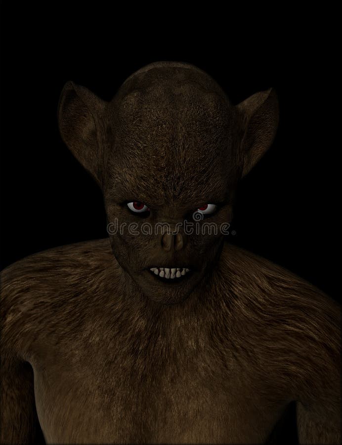 3D Demonic Figure in Spooky Woods Stock Illustration - Illustration of ...