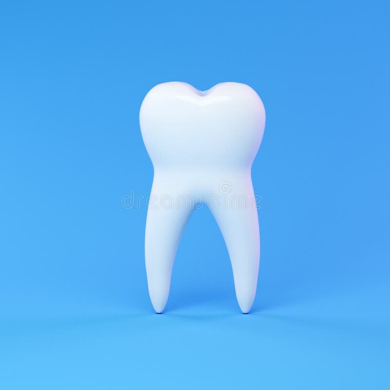 3d Dental Illustration of a Tooth, on Blue Background. Render Stock ...
