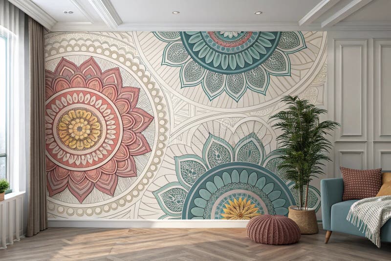 3D Depth Illustration Background Wallpaper for Walls Stock Illustration ...