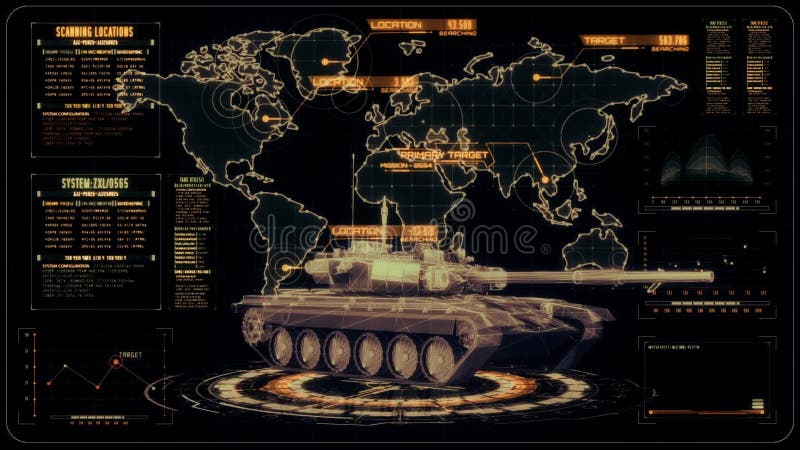 3D Desert Tank HUD Interface Motion Graphic Element Stock Video - Video ...