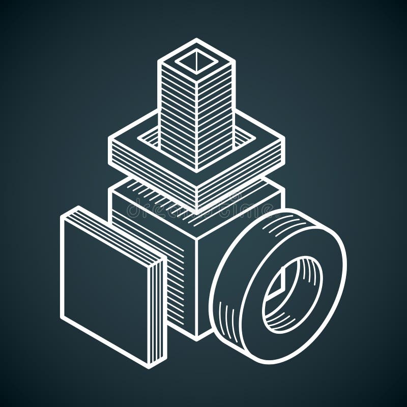 3D Design, Abstract Vector Dimensional Cube Shape. Stock Vector ...