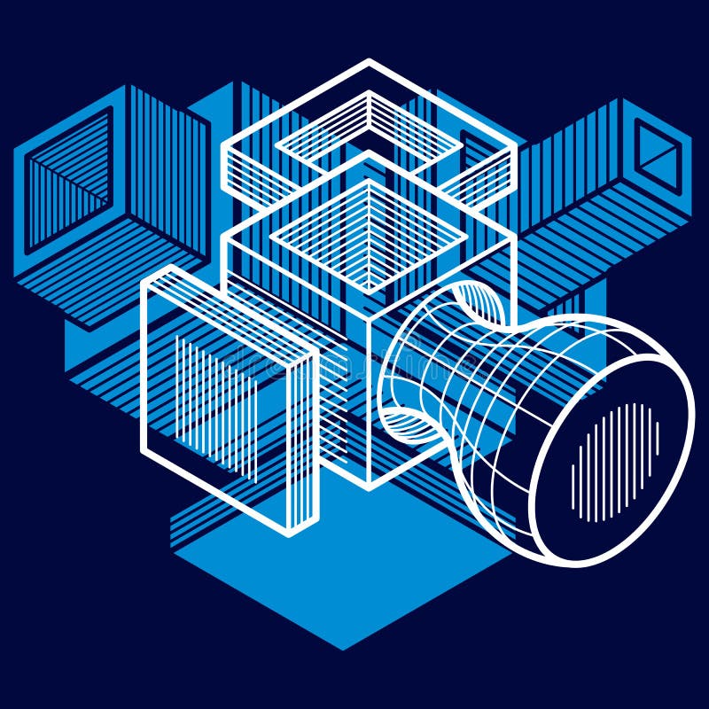 3D Design, Abstract Vector Dimensional Cube Shape. Stock Vector ...