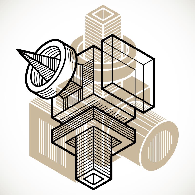 3D Design, Abstract Vector Dimensional Cube Shape. Stock Vector ...