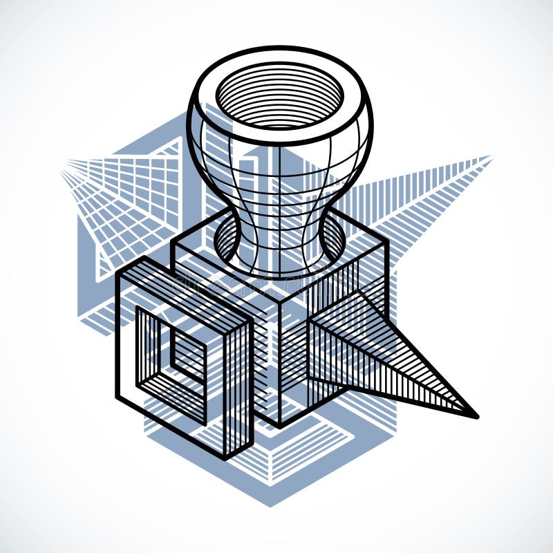3D Design, Abstract Vector Dimensional Cube Shape. Stock Vector ...