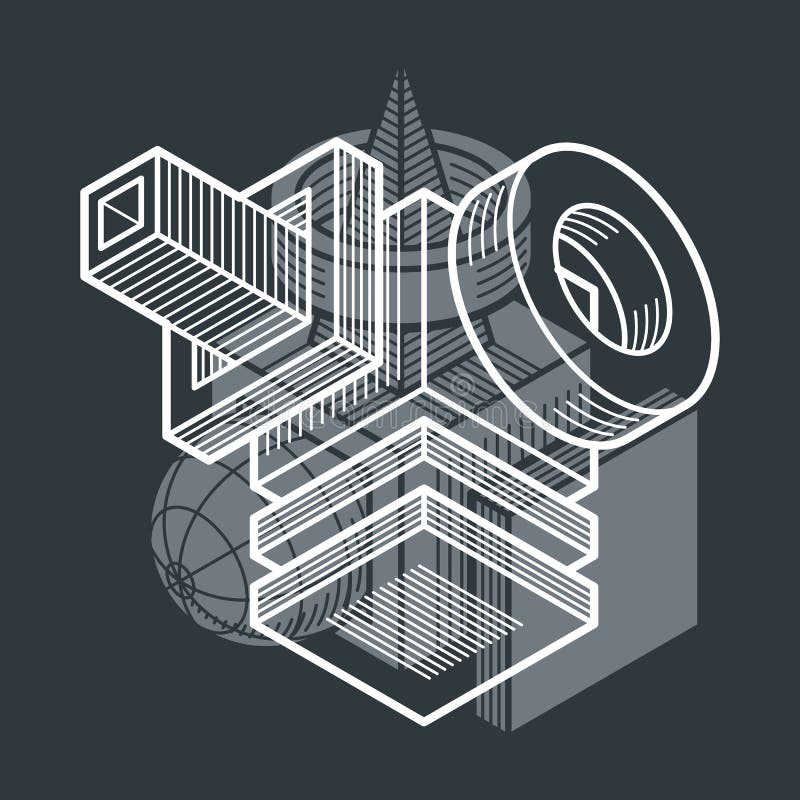 3D Design, Abstract Vector Dimensional Cube Shape. Stock Vector ...