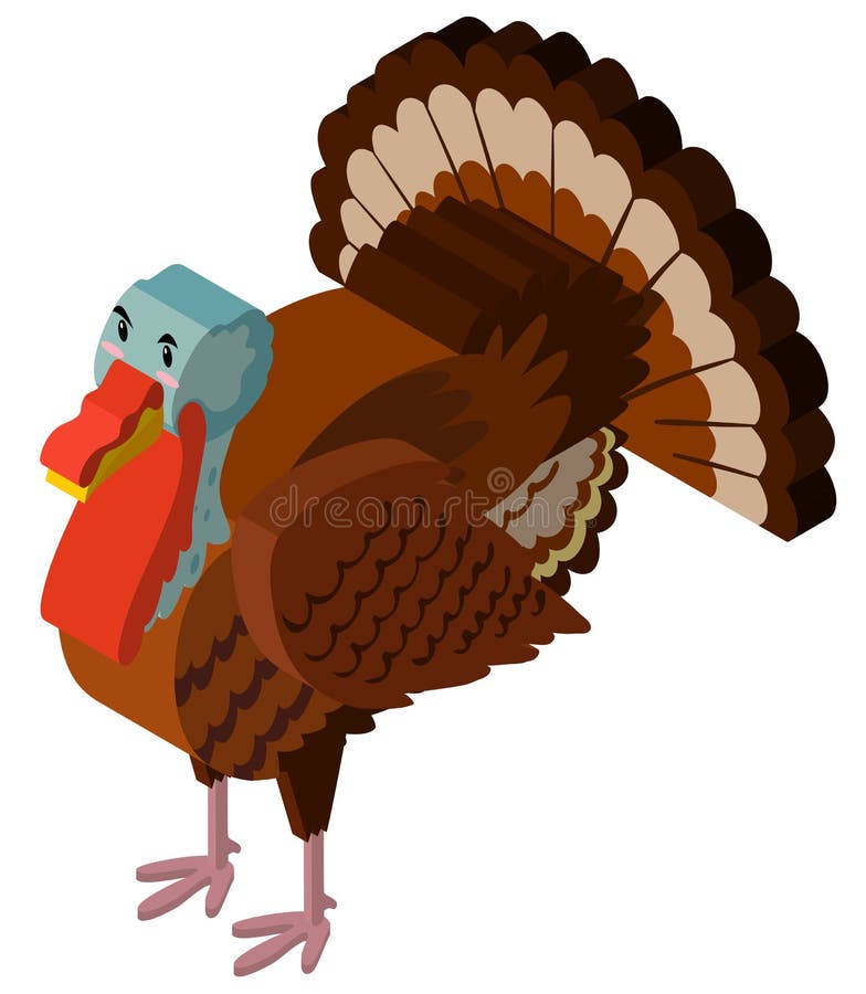 3D design for big turkey stock vector. Illustration of creature - 86441772