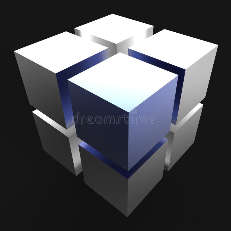 3d Design Blocks Showing Futuristic Graphic Stock Illustration ...