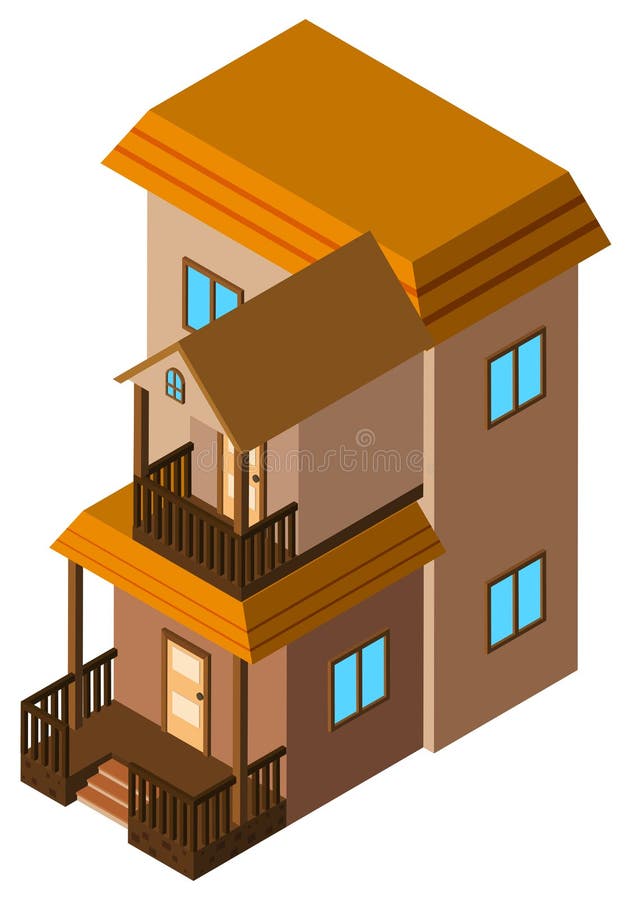 3D design for brown house stock vector. Illustration of lifestyle ...